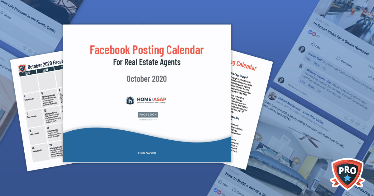 Facebook Posts Calendar For Real Estate Agents (October 2020)